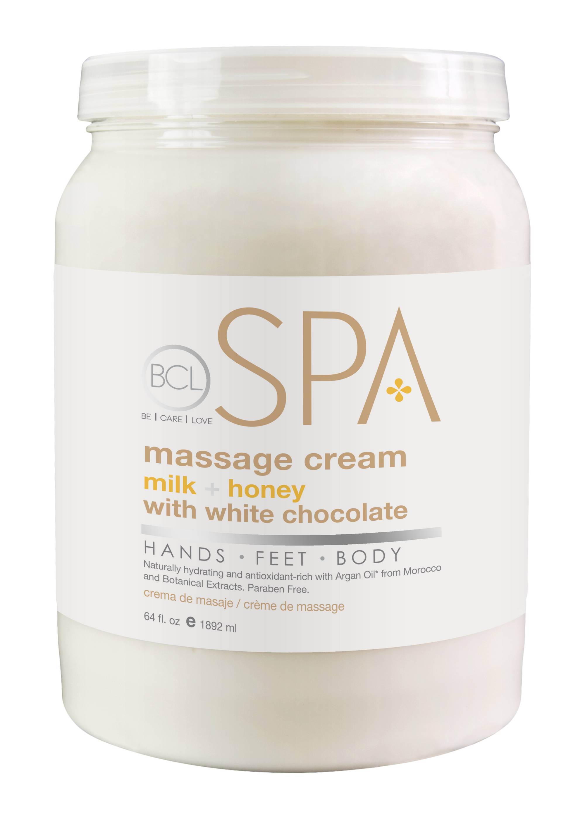 BCL SPA Massage Cream Milk + Honey with White Chocolate 64oz